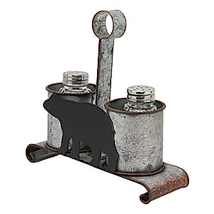 Set Of 1 Black Bear Salt And Pepper Shakers Holder Carrier Figurine