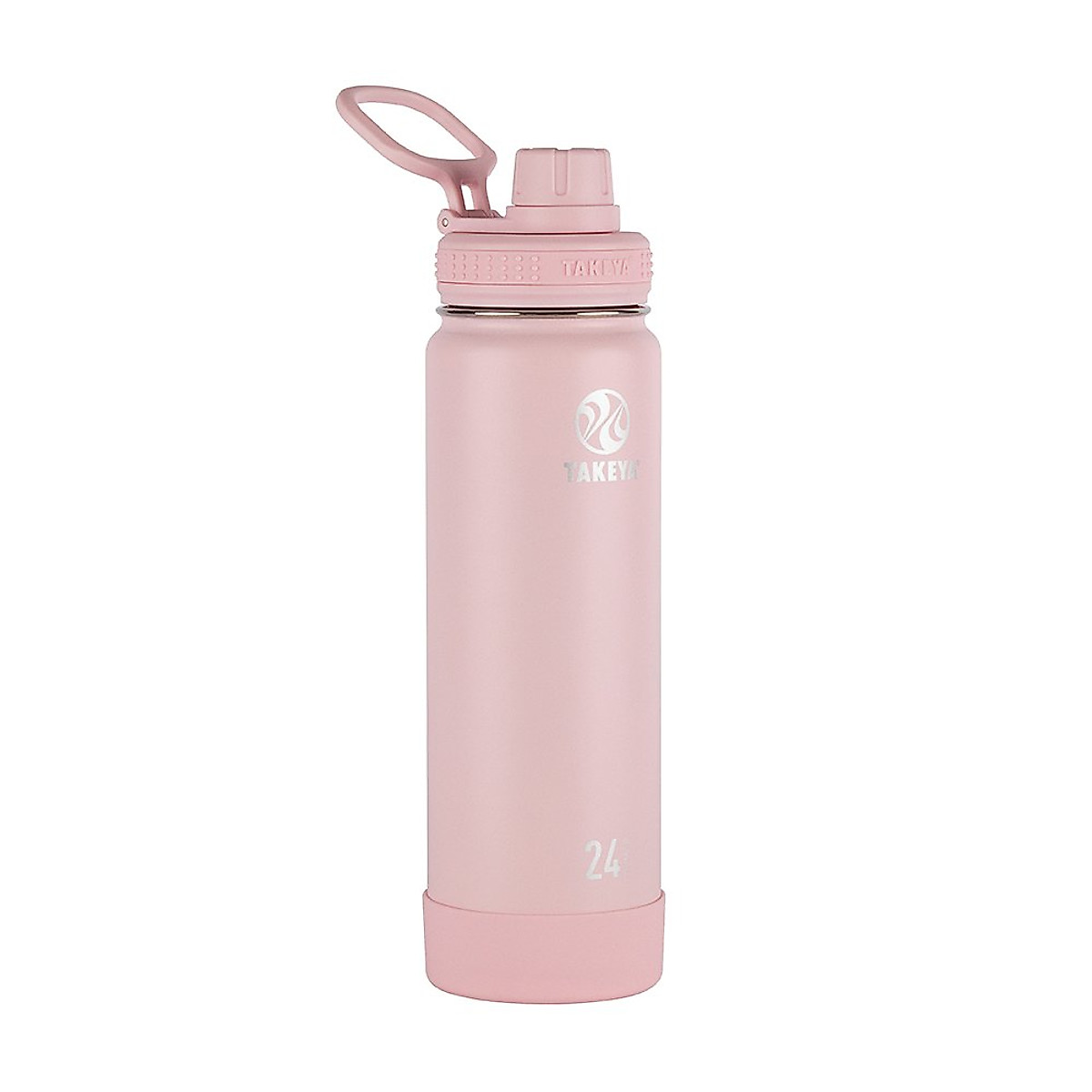 Takeya Actives 24 oz Vacuum Insulated Stainless Steel Water Bottle with Spout Lid, Premium Quality, Blush