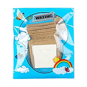 WATINC 26 Pack DIY Burlap Banner Set Include Letter Stencil, Design Swallowtail Flags for Kids and Adults, Handwriting Banner for Birthday and Independence Party, Unique Hand Draw Home Summer Decor