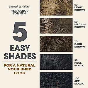 Strength of Nature No Mix Shampoo-In Permanent Hair Color for Men for Natural & Nourished Looking Color And Hair, Dark Brown
