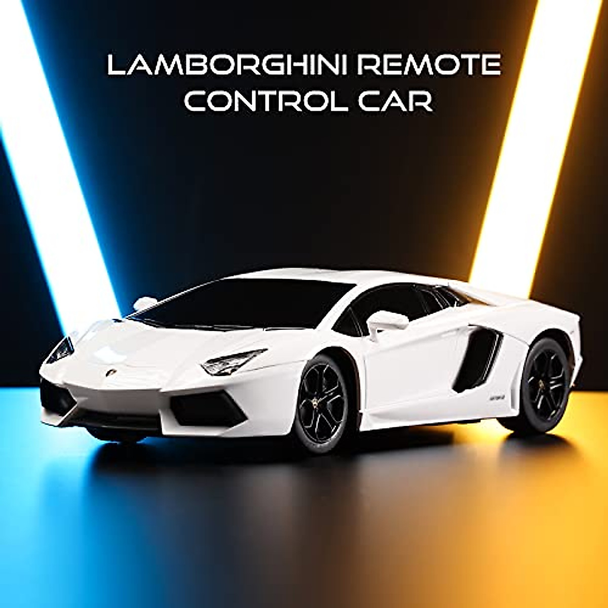 SainSmart Jr. x Rastar Remote Control Car, 1:24 Scale Aventador Coupe Race Toy Car, RC Hobby Model Vehicle for Boys, Girls and Adults, White