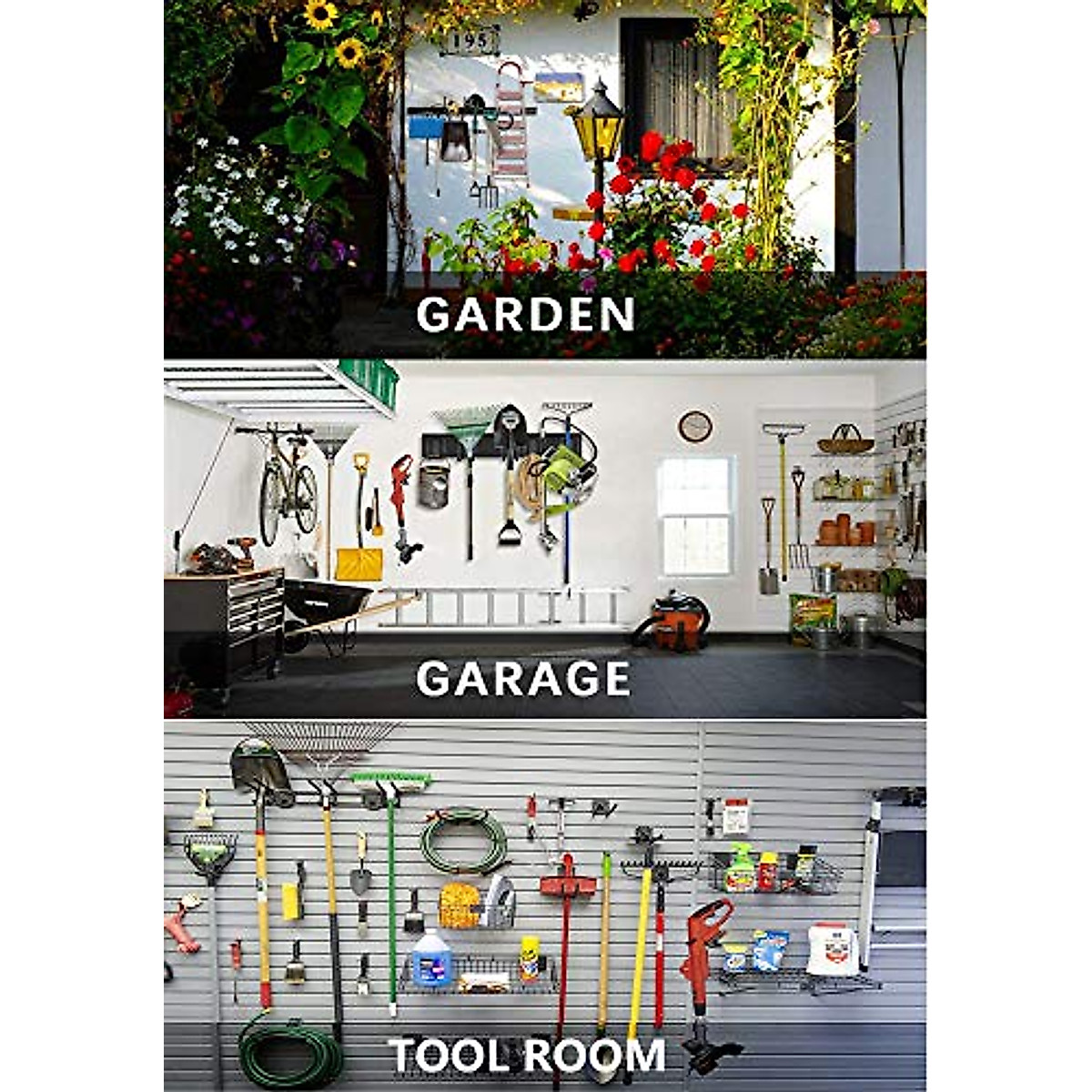 String Trimmer Hanger Bracket, Garden Lawn Trimmer Wall Mount, Falezern 1 Pcs Heavy Duty Weed Eater Rack For Garage. Garden Tool Organizer and Storage Hooks for Garage Trimmer, Garden Wall, Tool Room.