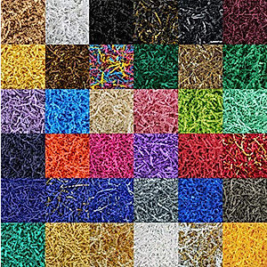 MagicWater Supply Crinkle Cut Paper Shred Filler (1 LB) for Gift Wrapping & Basket Filling - Black & Gold