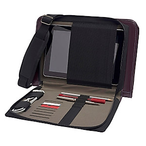 Broonel Purple Leather Laptop Messenger Case - Compatible with Microsoft Surface Pro 7 12.3"