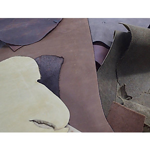 The Leather Guy - Leather Scraps Oil Tanned Boot 3 LB 3-5 oz Cow Project Remnants Bag