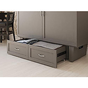 AFI Monroe Murphy Bed Chest with Charging Station, Queen, Grey