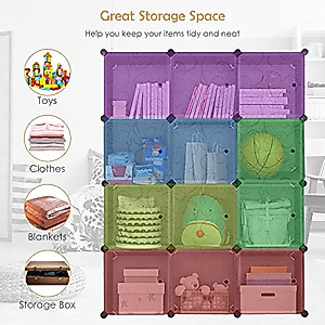 HAPPYGRILL Portable Closet Wardrobe Clothes Cabinet Bedroom Armoire DIY Storage Organizer Cubes for Bedroom Travel