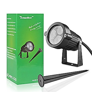 Lemonbest® Pack of 2 Outdoor Water-Resistant LED Lawn Garden Landscape Lamp Wall Yard Path Patio Lighting Spot Lights Green AC Spiked Stand with Power Plug