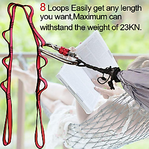 Dasking 2pcs Strong Climbing Strap Adjustable Strap Rope Strong Daisy Chain Nylon Daisy Chain Yoga Straps (Red)