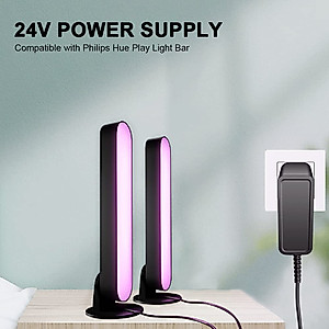 for Philips Hue Power Supply, TAIFU 24V Power Adapter for Philips Hue Play Light Bar 440400980001 440400982931 S020XM2400083 78201 30 U7 78202 7820230U7 7820330U7 7820331U7 7820430U7 LED Power Cord