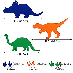 AIEX 6Pcs Dinosaur Wall Decals Dinosaur Footprints Stickers for Boys Girls Bedroom/Nursery/Classroom Decoration (Blue, Orange, Green)