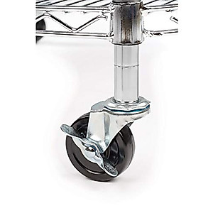 Seville Classics UltraDurable Commercial-Grade 6-Tier NSF-Certified Corner Steel Wire Shelving with Wheels, 28" W x 28" D x 72" H