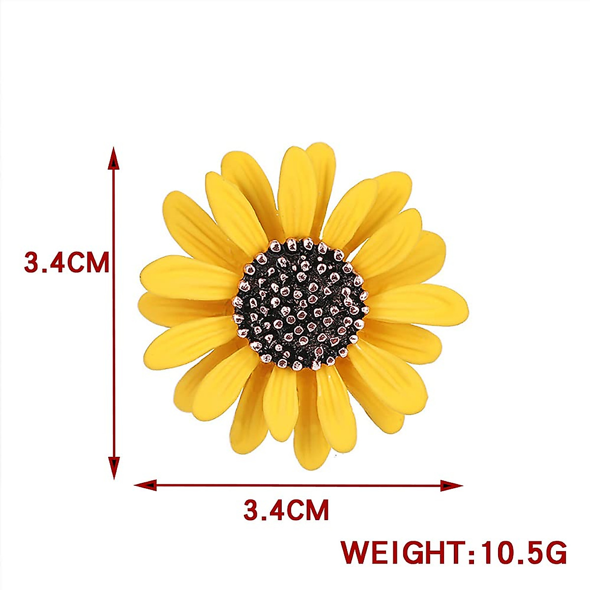 Yellow Daisy Brooch Pin, White Sun Flower Brooch.Enamel Charm Daisy Coat Collar Brooch for Women (Yellow)