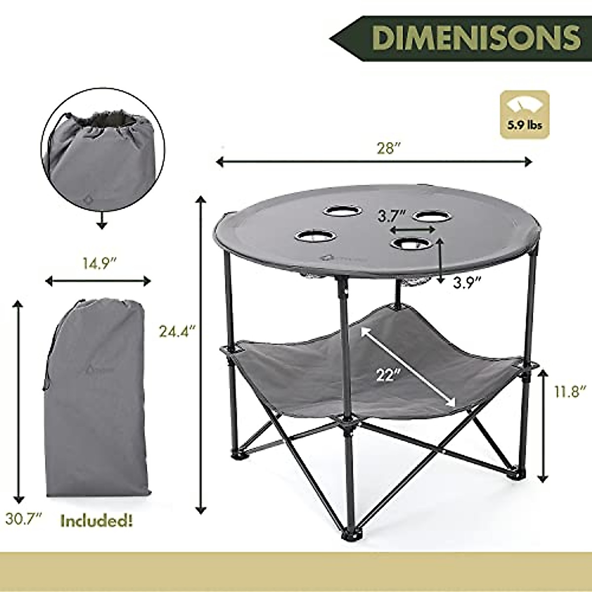 ARROWHEAD OUTDOOR Heavy-Duty Portable Folding Table