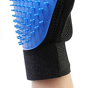 Pet Hair Remover Glove - Gentle Pet Grooming Glove Brush - Efficient Deshedding Glove - Massage Mitt with Enhanced Five Finger Design - Perfect for Dogs Long & Short Fur - 1 Pack (2 in 1 Glove)