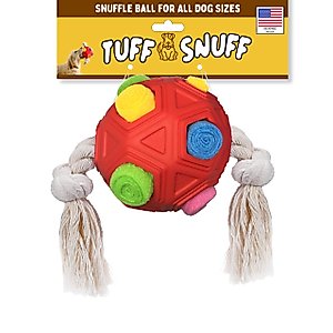 Tuff Snuff Snuffle Ball - Durable Treat Ball for Dogs, Puzzles for Smart Dogs, for Large, Medium, Small Dogs, Enrichment Toys, Interactive Dog Toys to Keep Them Busy