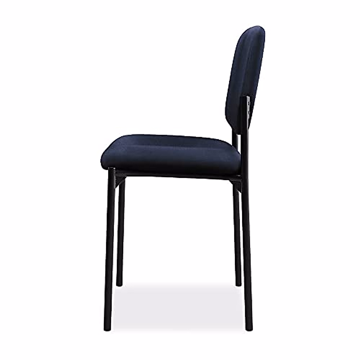 Basyx Vl606va90 Vl606 Series Stacking Armless Guest Chair, Navy Fabric