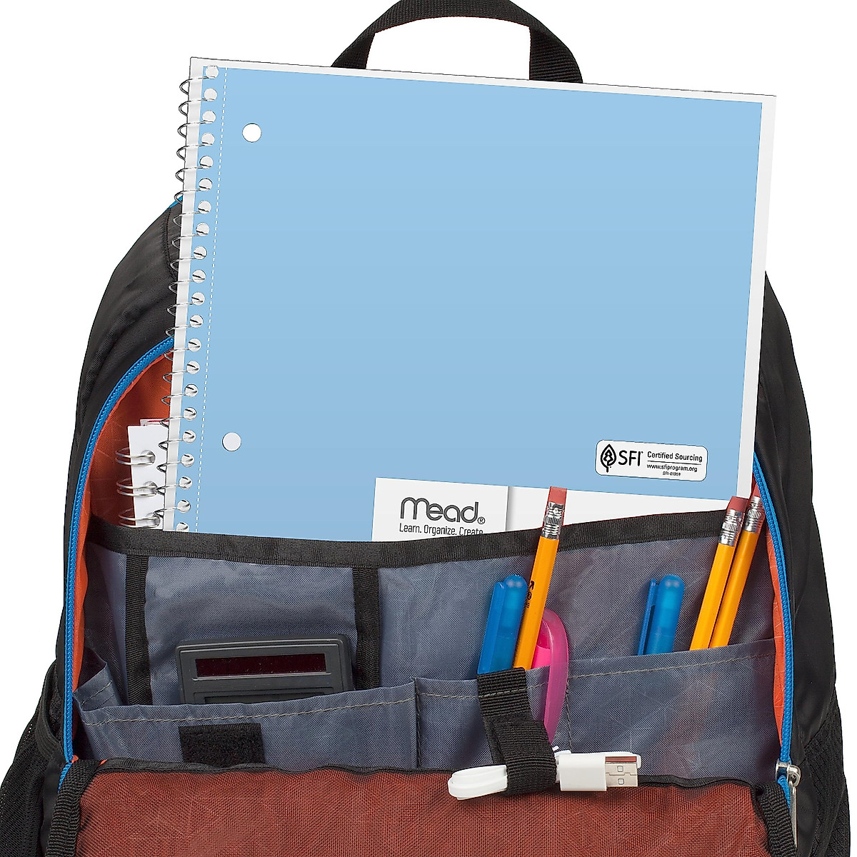 Mead Spiral Notebooks, 6 Pack, 1-Subject, Wide Ruled Paper, 8" x 10-1/2", 70 Sheets, Assorted Pastel Colors (930050-ECM)