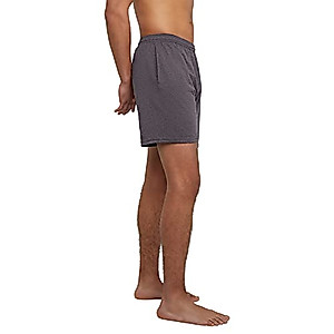 Hanes Essentials Jersey Pockets, Cotton Shorts for Men, 7.5", Charcoal Heather