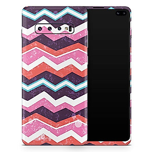 DesignSkinz Jagged Colorful Chevron Protective Vinyl Decal Wrap Skin Cover Compatible with The Samsung Galaxy S20 (Screen Trim & Back Glass Skin)