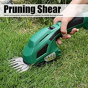 Grass Shear Hedge Trimmer 2 in 1 Electric Pruning Shears Hedge Pruning Shears Shrubbery Trimmer Electric Pruner Grass Shears 7.2V Li-Ion Cordless Garden Accessory EU AC100-240V