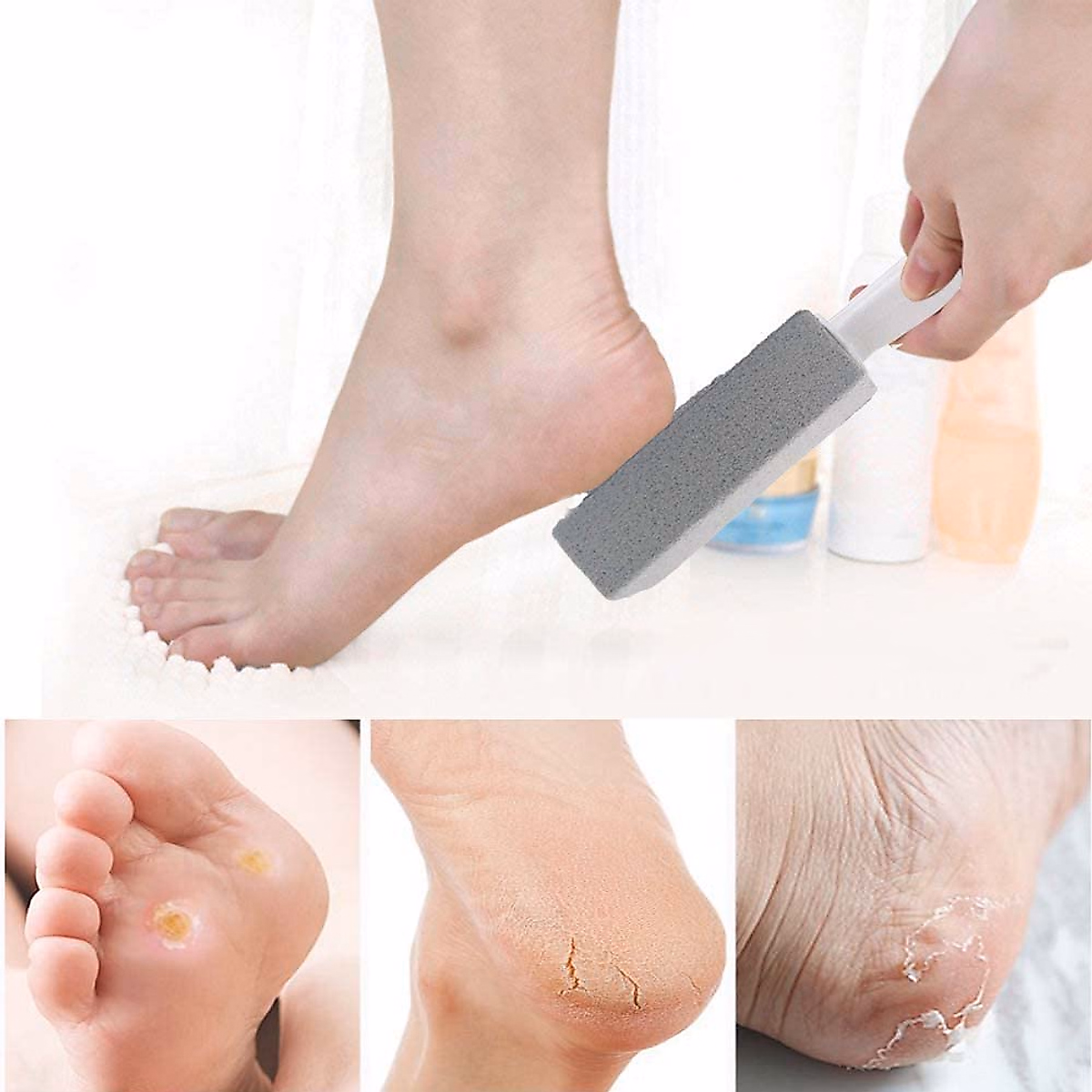 Pumice Stone for Toilet Bowl Cleaning with Handle Toilet Stone Household Cleaning 8 Pack