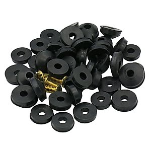 Flat and Beveled Faucet Washers and Brass Bibb Screws Assortment, 48 Pieces