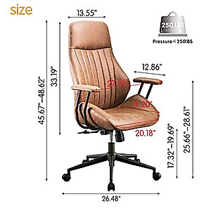 XIZZI Ergonomic Chair, Modern Computer Desk Chair,Executive Swivel Task Chair with Armrests Support (Light Brown)
