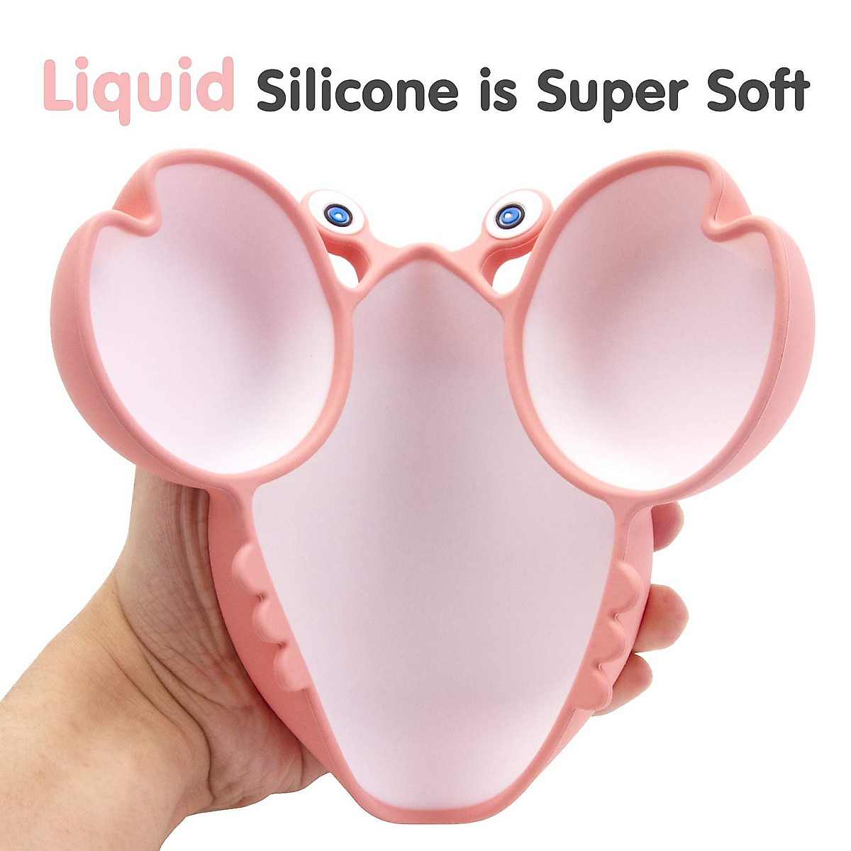 Qshare Toddler Plate, Portable Baby Plates for Toddlers and Kids, BPA-Free Strong Suction Plates for Toddlers, Dishwasher & Microwave Safe Silicone Placemat 9x6x1.4 inch