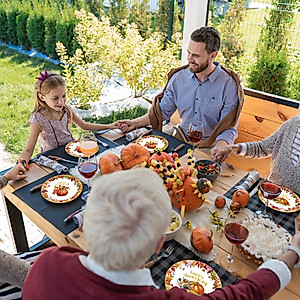 ceiba tree Thanksgiving Disposable Paper Plates and Napkins Sets for 24 Guests Fall 9inch Dinner Plates 7inch Dessert Plates Party Supplies Heavy Duty Dinnerware