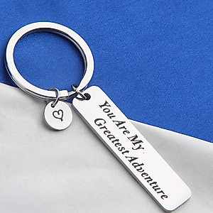 FEELMEM Lovers Long Distance Relationship Gift My Greatest Adventure Keychain