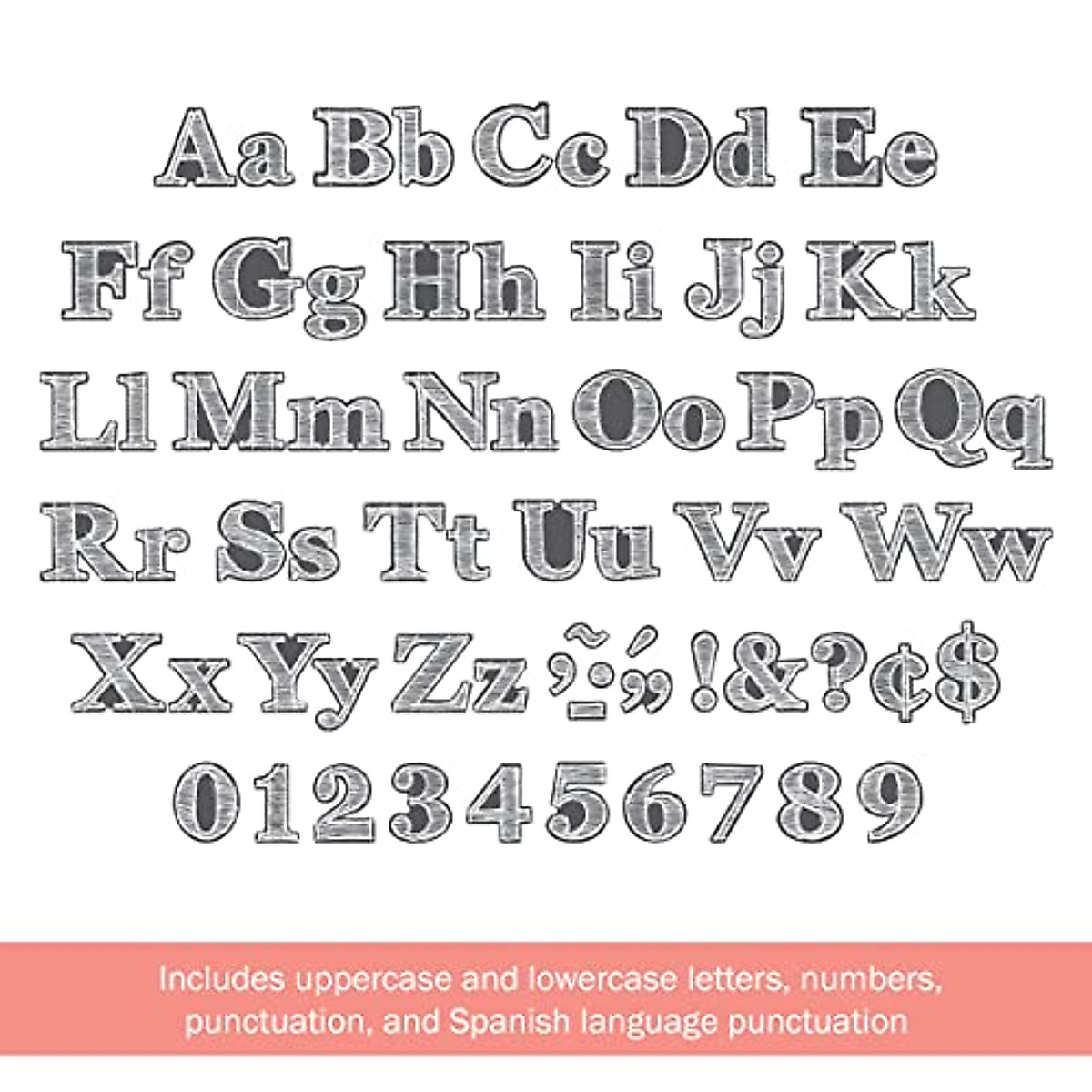 Barker Creek Letter Pop-Outs, 4" Chalkboard, Designer Letters for Bulletin Boards, Breakrooms, Reception Areas, Signs, Displays, and More! 4", 234 Characters per Set (1725)
