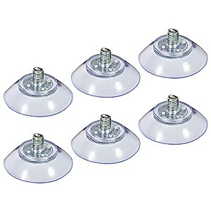 MECCANIXITY Suction Cup with Screws 30mm Dia. M5 Thread Wall Hanger for Glass Window Door Home Kitchen Bathroom, Clear PVC, Pack of 10