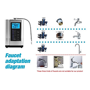 AlkaDrops Water Ionizer, Water Purifier Machine PH 3.5-10.5 Alkaline Acid Water Machine,Up to -500mV ORP, 8000 Liters Per Filter,7 Water Settings,Auto-Cleaning,Intelligent Voice(Silver)