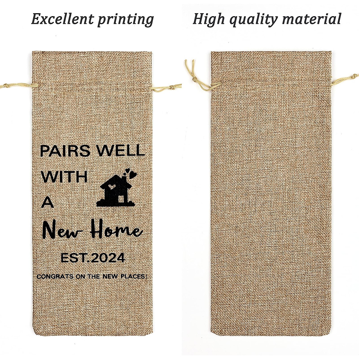 Futtumy House Warming Gifts New Home, Stemless Wine Glass & Wine Bag Gifts, Housewarming Gift for Couples Newlyweds Men Women Friends, New Home Gifts Ideas, New Apartment Gifts (2 Glasses, 1 Bag)