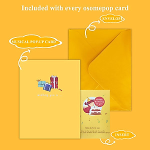 YIXIN Musical Birthday Cards with Light and Music, Blowable, 3D Birthday Popup Cards, Blow Out LED Light Candle– Plays Hit Song 'HAPPY Birthday' (Birthday Card)