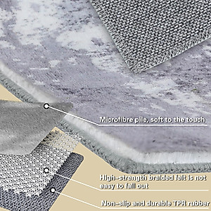 Aruiliya Washable Entryway Rugs Indoor for Entrance Kitchen, 2x4 Small Modern Abstract Non Slip Area Throw Rug for Laundry Dining Living Room, Door Mat Carpet for Entry Floor Outdoor, Light Grey