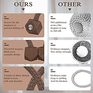 Buyshop 8 PCS Magnetic Curtain Tiebacks, European Style Convenient Drape Tie Backs, Decorative Drape Tie Backs Holdback Holder for Window Draperies，No Tools Required