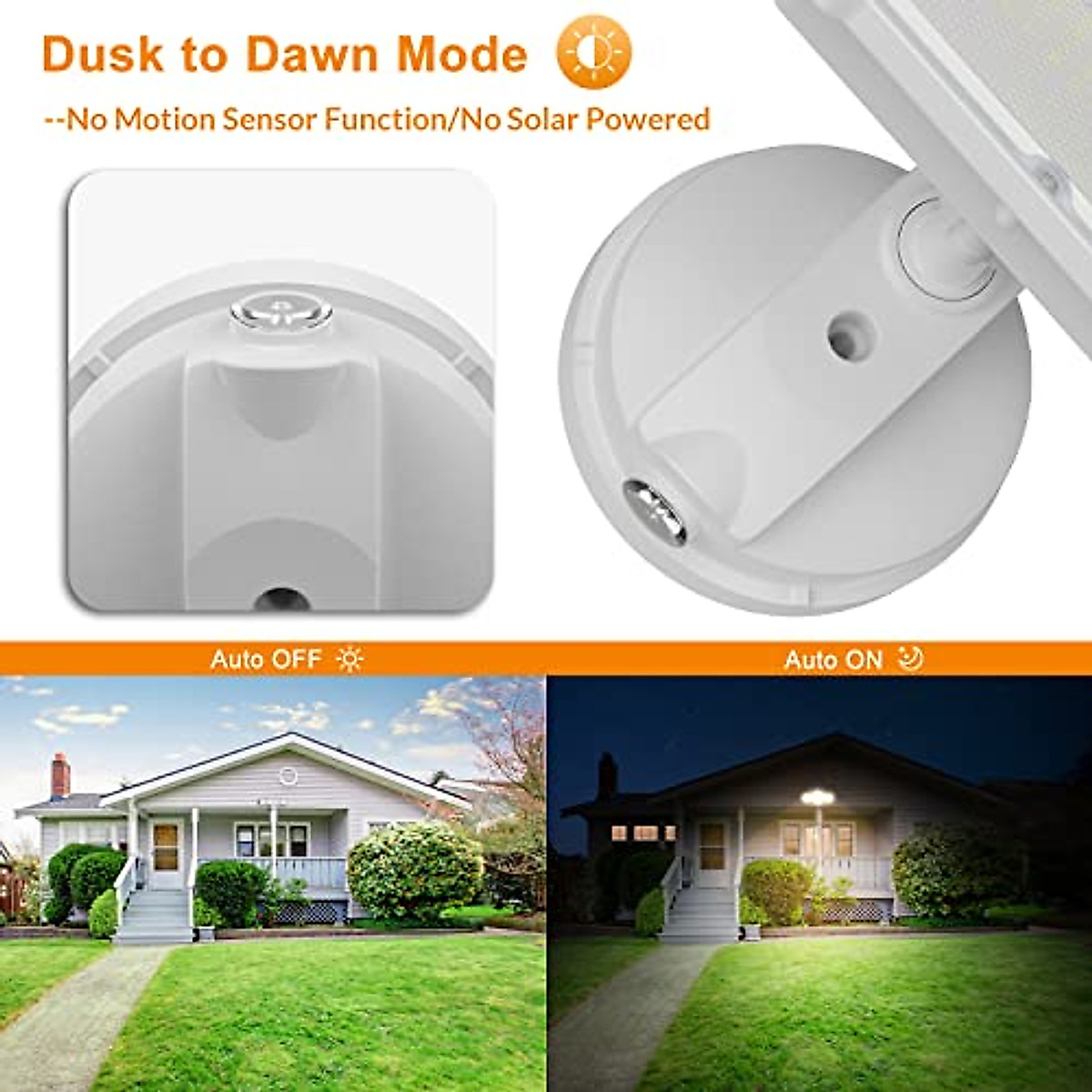 LEPOWER 3500LM Dusk to Dawn Flood Light Outdoor,35W LED Flood Light, Outdoor Security Lights with Photocell, 3200K, IP65 Waterproof, 3 Head, Exterior Flood Lights for Garden, Garage, House, Backyard