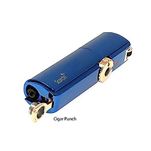 Scorch Torch Skyline Triple Jet Flame Torch Cigarette Cigar Lighter with Cigar Punch Cutter Tool (Blue)