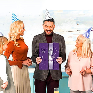 40th Birthday Decorations for Women Purple Silver Happy 40th Birthday Signature Guest Book Alternative for Women Men 40th Birthday Anniversary Party Gifts Supplies Favor Decor Greeting Card Creative