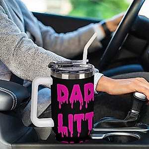 Daddy's Little Slut Insulated Tumbler 40 Oz Stainless Steel Double Wall Vacuum Travel Mug Large Volume Car Cup with Straw Handle