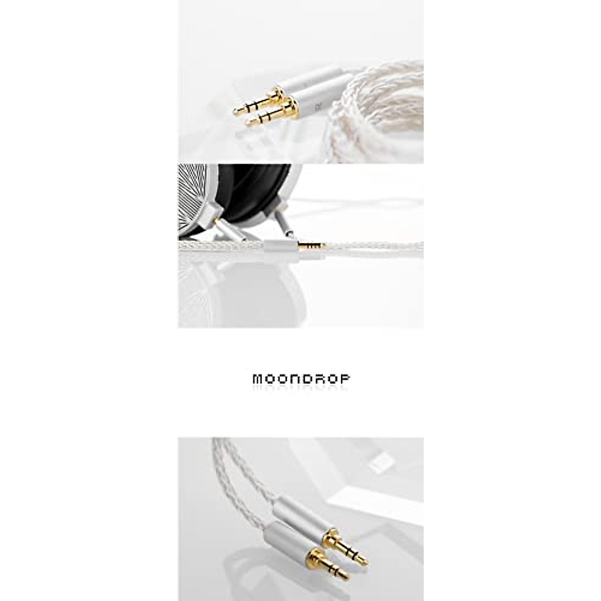 Moondrop LINE V/W 6N Single Crystal Copper Silver-Plated Litz Earphone Upgrade Cable IEMs (LINE W)