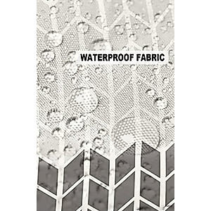 Outdoor Pillows 18x18 Waterproof Outdoor Pillow Covers, Herringbone Geometric Chevron Polyester Throw Pillow Covers Garden Cushion Decorative Case for Patio Couch Decoration Set of 2, Green Grey White