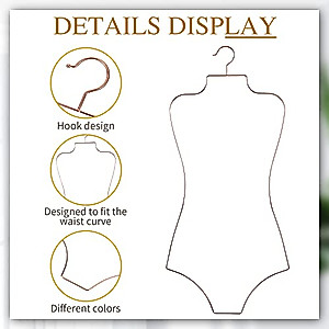 10 Pack Gold Bikini Hanger Body Shape Lingerie Hangers Rose Gold Wire Body Shape Metal Display Swimsuit Hanger for Boutique Closet Clothes Dress Bathing Suit Form
