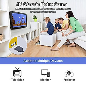 Feliexez Retro Game Console, Game Console Emulator with 621 Built-in Old Games, 1080P Video Gaming Console HDMI Output, 8-Bit Plug and Play Video Game System for TV, for Adults, Kids Family as Gift
