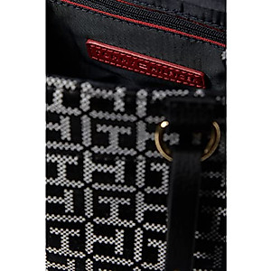 Tommy Hilfiger Gretta II Flap Backpack With Hangoff Square Monogram Jacquard Black/White One Size