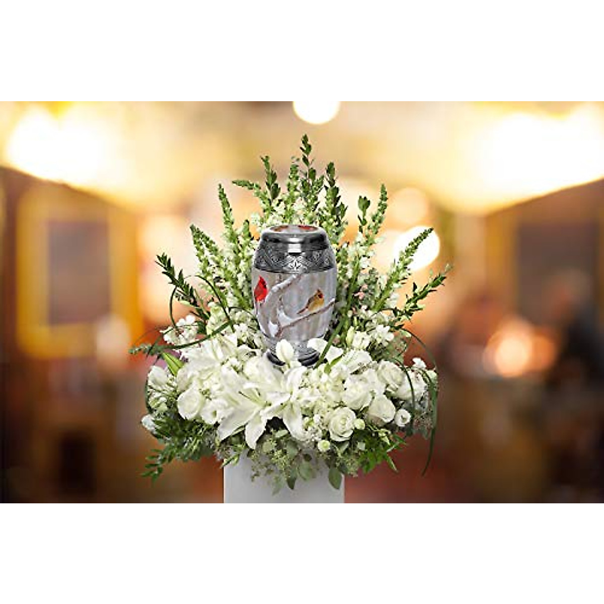 Cozy Cardinal Urn - Urns for Ashes Adult Male for Funeral, Burial, or Niche Cremation Urns for Adult Ashes - Urns for Human Ashes - Large, XL or Keepsakes