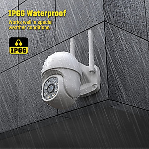 64GB Class 10 Micro SDXC 2K Security Cameras Outdoor - 3MP Color Night Vision Wireless WiFi Home Video Surveillance Pan & Tilt 360°