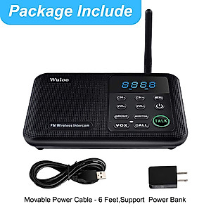 Wuloo Intercoms Wireless for Home 1 Mile Range 22 Channel 100 Digital Code Display Screen, Wireless Intercom System for Home House Business Office, Room to Room Intercom Communication(3Stations Black)